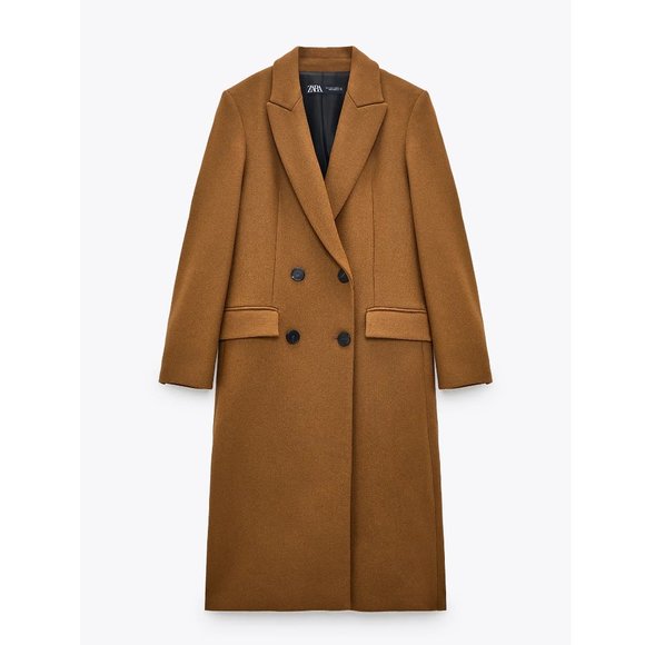 Zara | Jackets & Coats | Zara Double Breasted Wool Coat Toffee | Poshmark